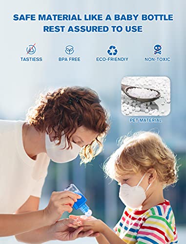 OceanTeda 2oz Empty Hand Sanitizer Travel Size Bottles 50pcs, Plastic Mini Clear Refillable Flip-Top for Hand Sanitizer Shampoo Baby Shower Containers