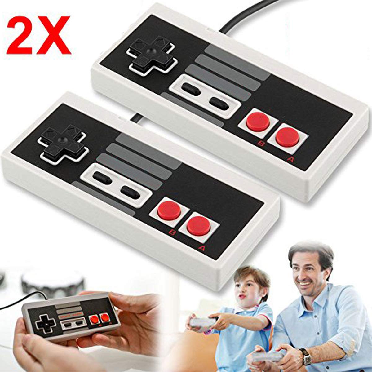2-Pack NES Controllers for NES 8 Bit Entertainment System Console Control Pad¡