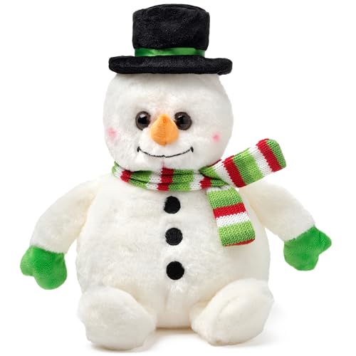 Bearington Big Snowball Snowman Plush, 12 Inch Snowman Stuffed Animal, Ideal Stuffed Christmas Animals Gift for Toddlers, Kids & Teens