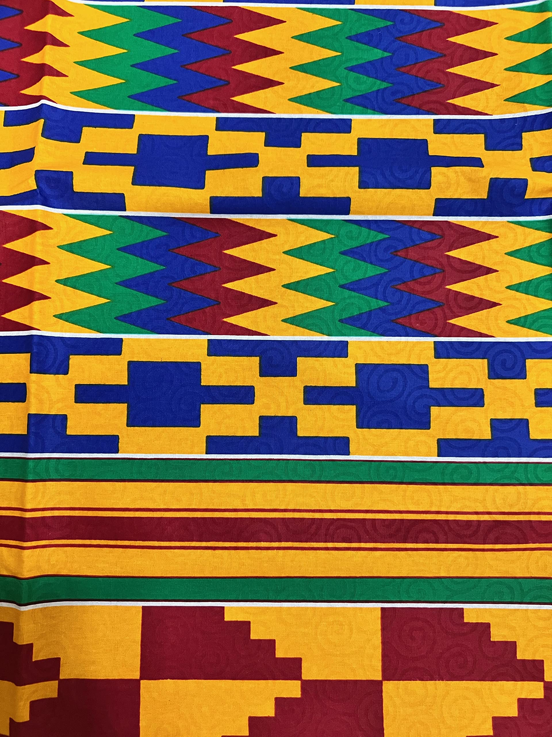 African Kente Print Fabric (Yard) Red Kente Ghana Afrocentric Cotton, African Head Wrap, Head Tie, African Choir, African Dance, Black History, African American