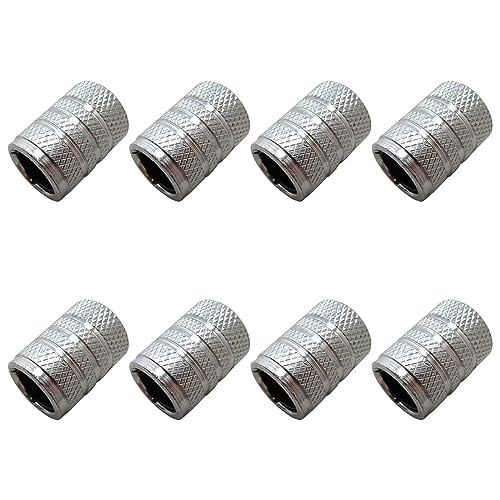 8pcs Car Tire Stem Valve Caps Wheel Caps Aluminum Car Wheel Tires Valves Tyre Stem Air Valve Caps(Silver)