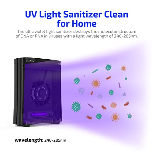 Air Purifier, True Hepa 13 for Large Room, CADR 450 m³/h, Air Cleaner with UV-C Light, 3 Speeds, 3 Timers, Change Filter Reminder, Remove off 99.97% Dust, Allergens, Pollen, Pets, Hair, Smoke (black)