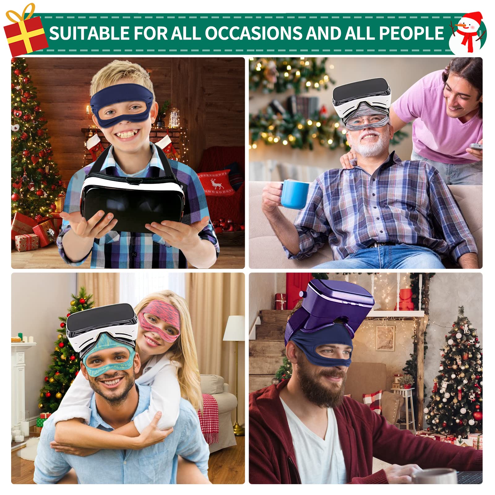 2BK VR Masks Sweat Band VR Face Cover for Quest 2 with Adjustable Velcro, Suitable for VR Fitness, VR Virtual Platform, Quest 2 HeadSets (4 PCS)