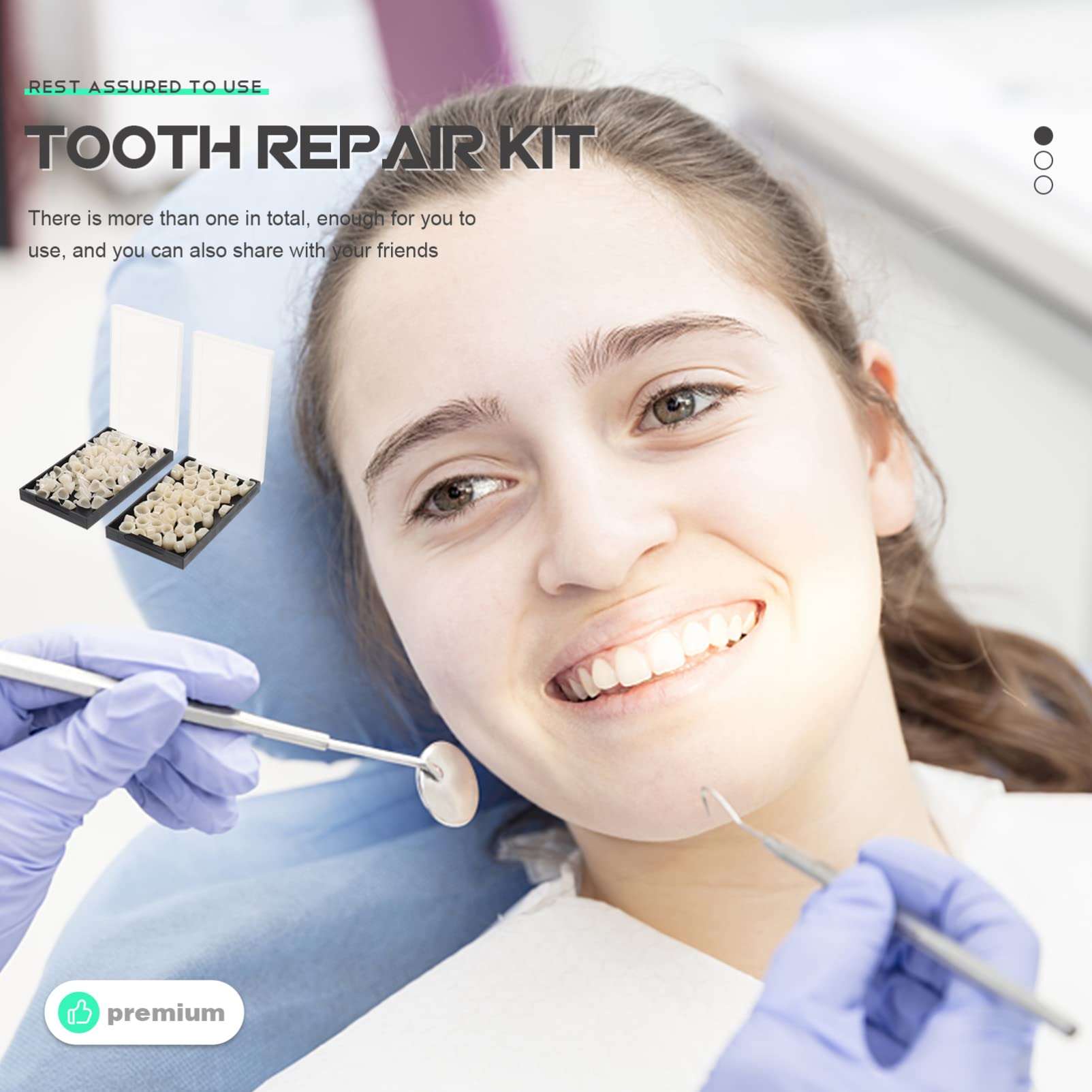 2boxes Dental Slices Sticker Veneer Tooth Accessory Supplies Broken Replacements for Anterior The Kits and Fixing Materials Material Oral Temporary Reing Replacement Missing Kit