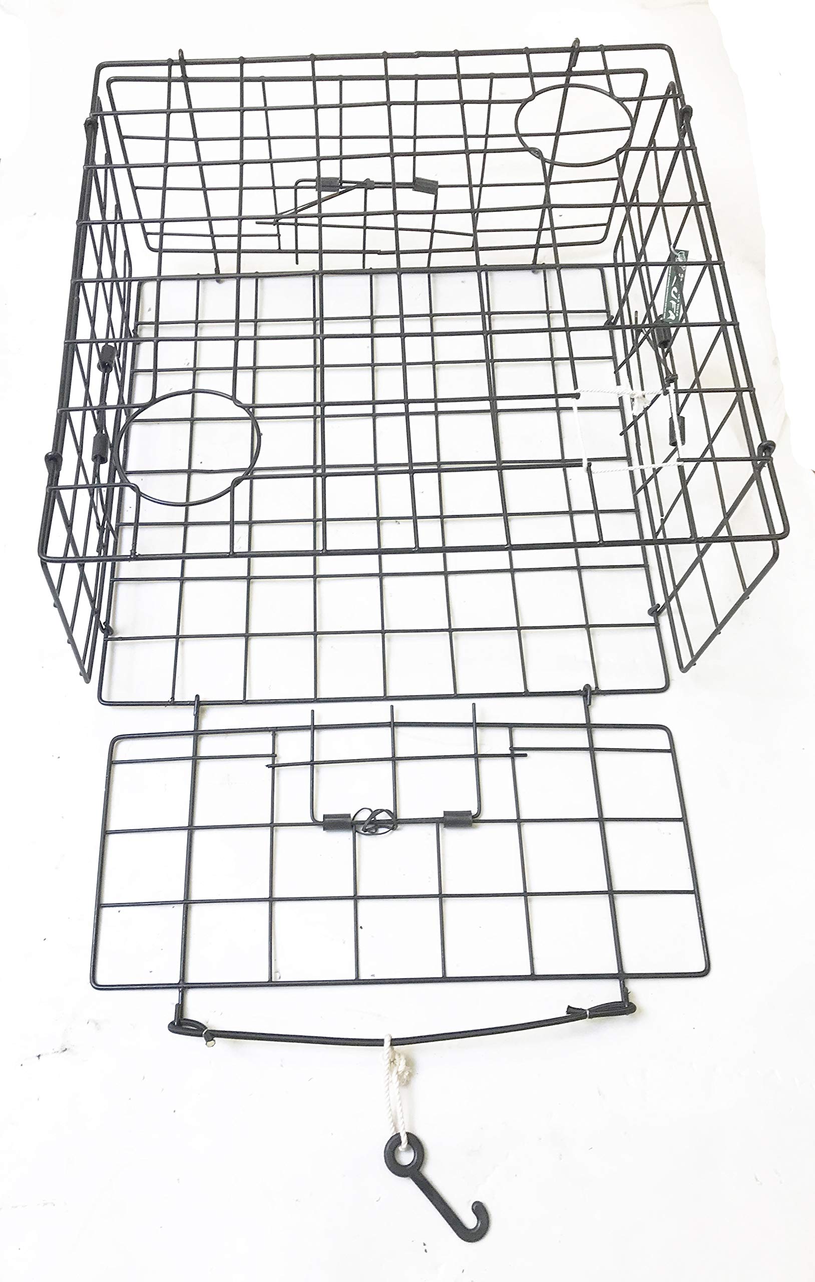 2-Pack of KUFA Vinyl Coated Crab Traps & Accessory Kits Including 100' Rope, Caliper, Harness, Bait Bag & Red/White Float (5"x11" Float, 5/16" Non-Lead Sinking Line)