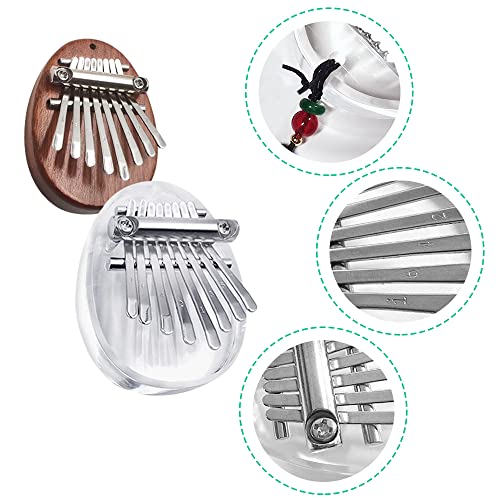 2 Set Thumb Piano 8 Keys, AIFUDA Mini Thumb Piano Portable Finger Piano Musical Instruments Gift for Adults with Lanyard