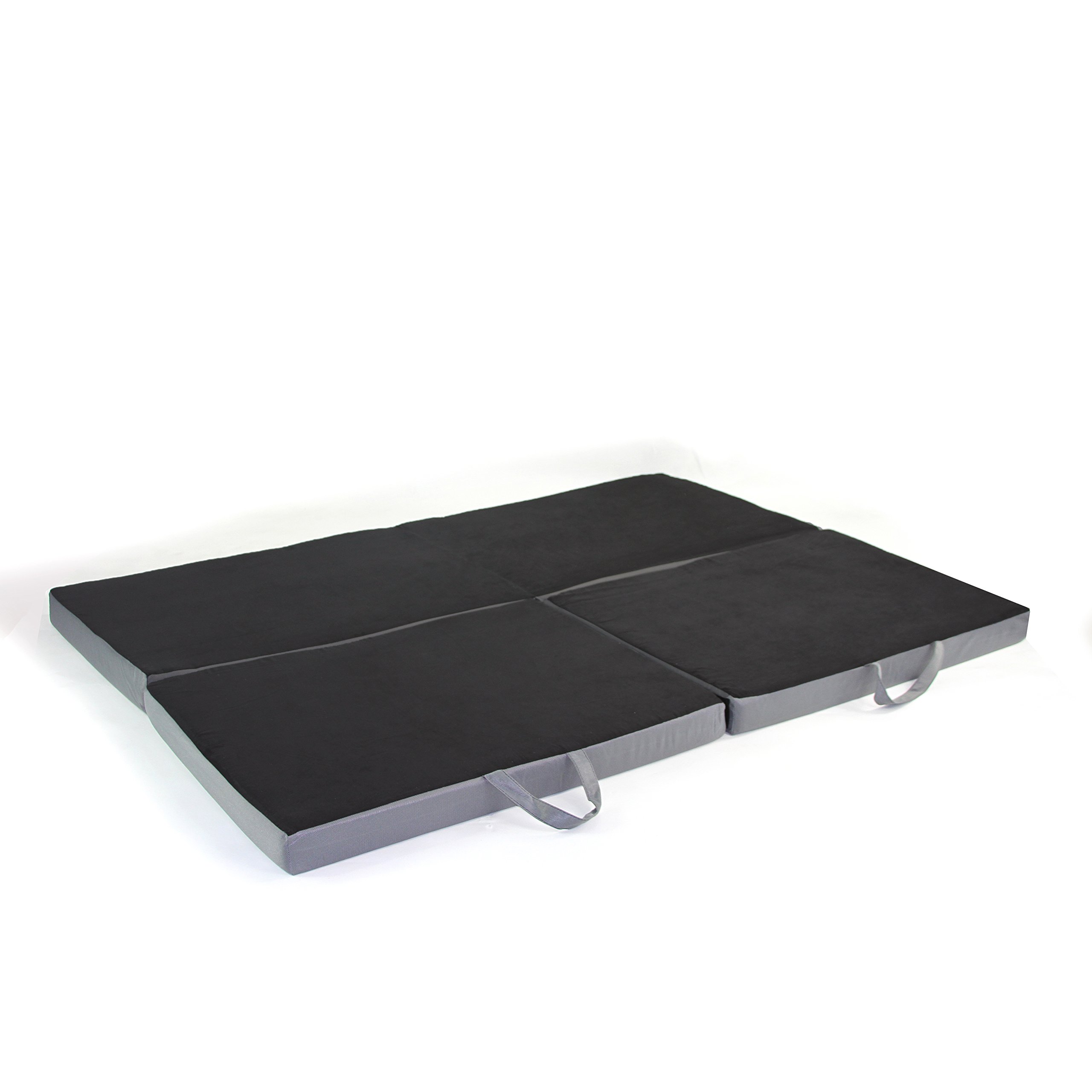 American Furniture Alliance Adult Quadfold Hide 'A Mat, Black/Charcoal, Full Folding-Mattress