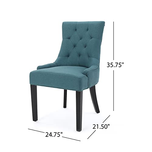 Christopher Knight Home Hayden Fabric Dining Chairs, 2-Pcs Set, Dark Teal
