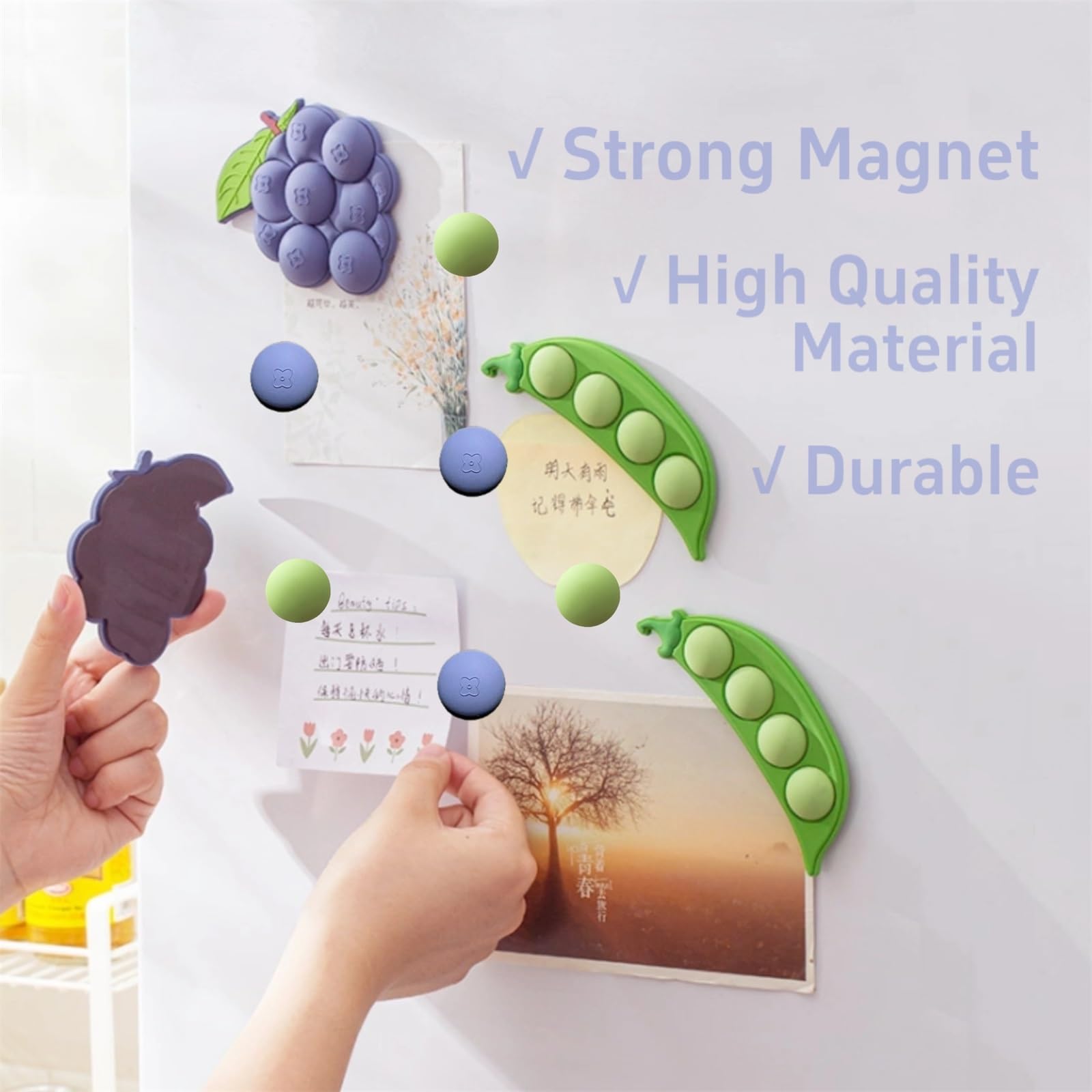 2 Pack 5-in-1 Fruit Fridge Magnets, Super Cute Fun Gift, 3D Resin Refrigerator Magnets, Funny Strong Magnets for Office School Whiteboard