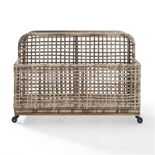 Afuera Living Coastal Wicker / Rattan Pool Storage Caddy in Natural