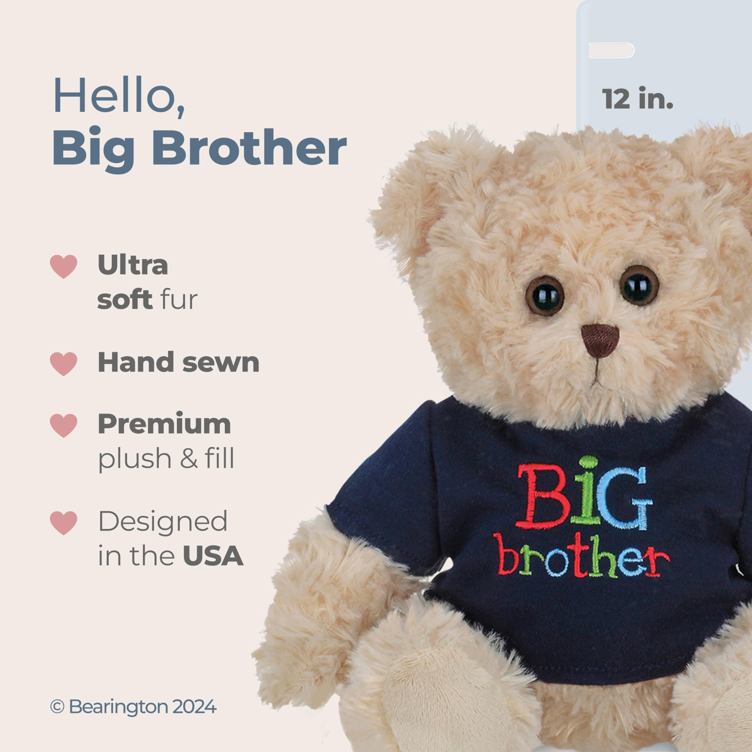 Bearington Little Sister Teddy Bear for Girls, 12 Inch Teddy Bear Stuffed Animal