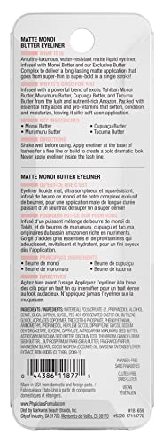 Physicians Formula Matte Monoi Butter Liquid Matte Eyeliner, Eye Makeup, Dermatologist Tested, Black, Brush Eye Liner