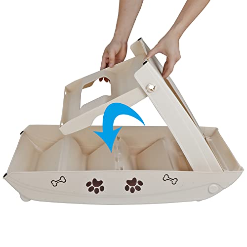 Dog Stairs to Bed Pet Stairs Dog Steps for Small Dogs Washable Carpet Pet Stairs for High Bed Foldable Plastic Pet Steps