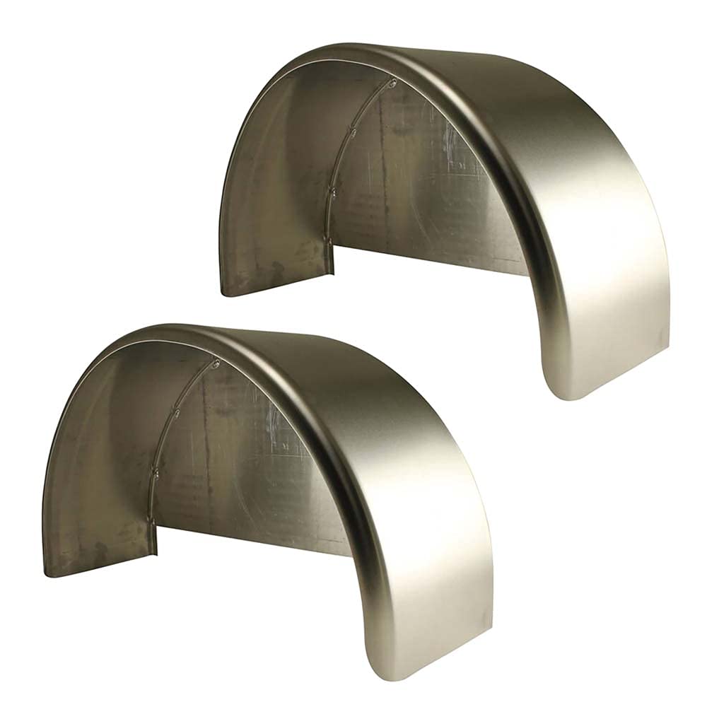 32x10 3/4 Single Axle Aluminum Trailer Fender w/ Back Plate Welded In (Two Pack)