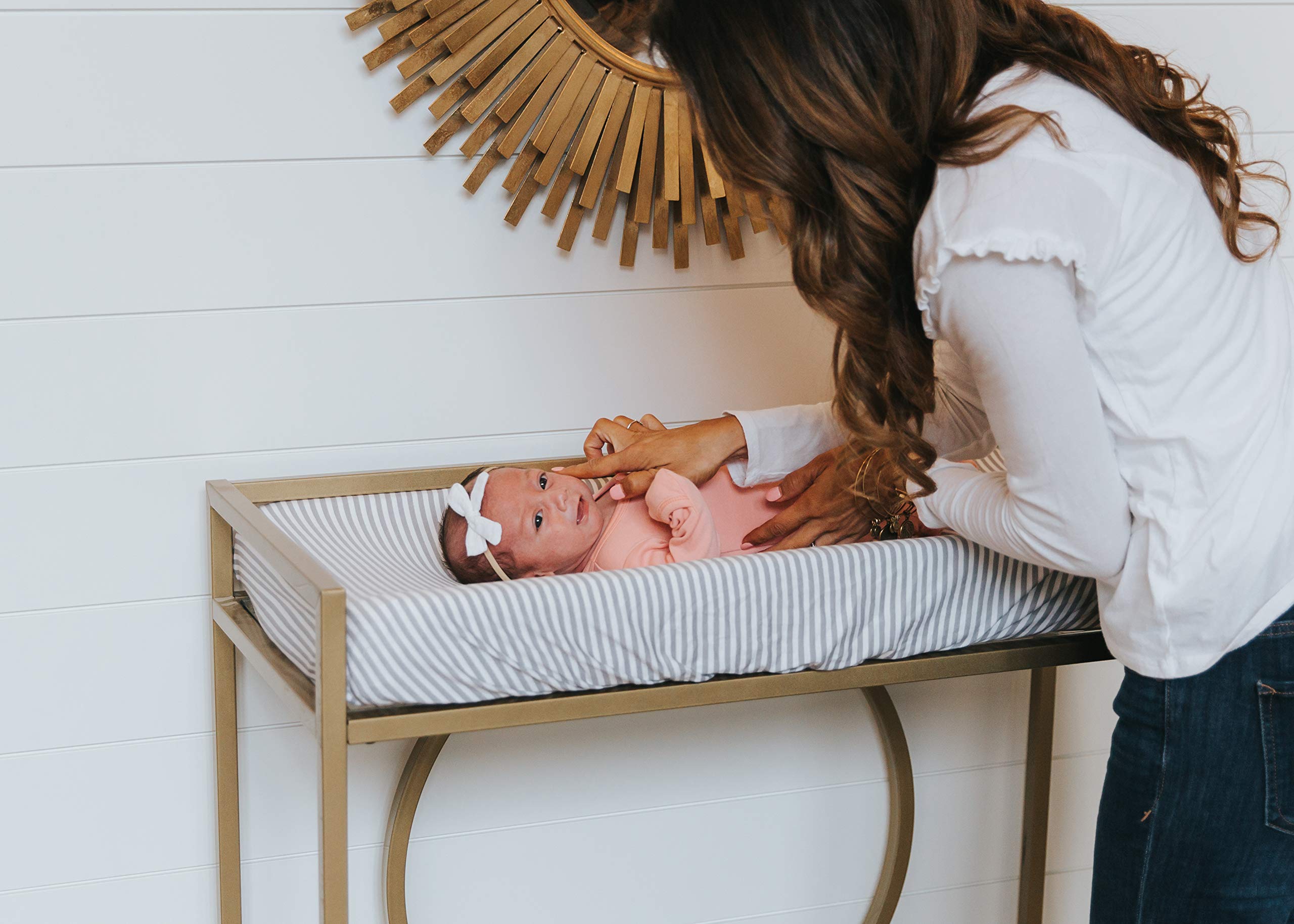Copper Pearl Premium Knit Changing Pad Cover Soft, Stylish, and Universal Fit for All Standard Diaper Changing Pads, Trendy Design Changing Pad Covers, Everest