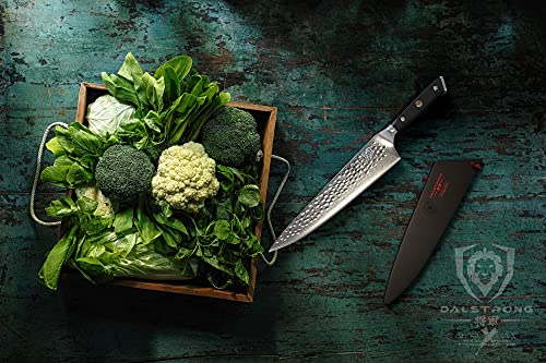 Dalstrong Shogun Series X Damascus Japanese AUS-10V Super Steel Chef Kitchen Knife with G10 Black Handle ABS, 10.25 Inches, Sheath Included