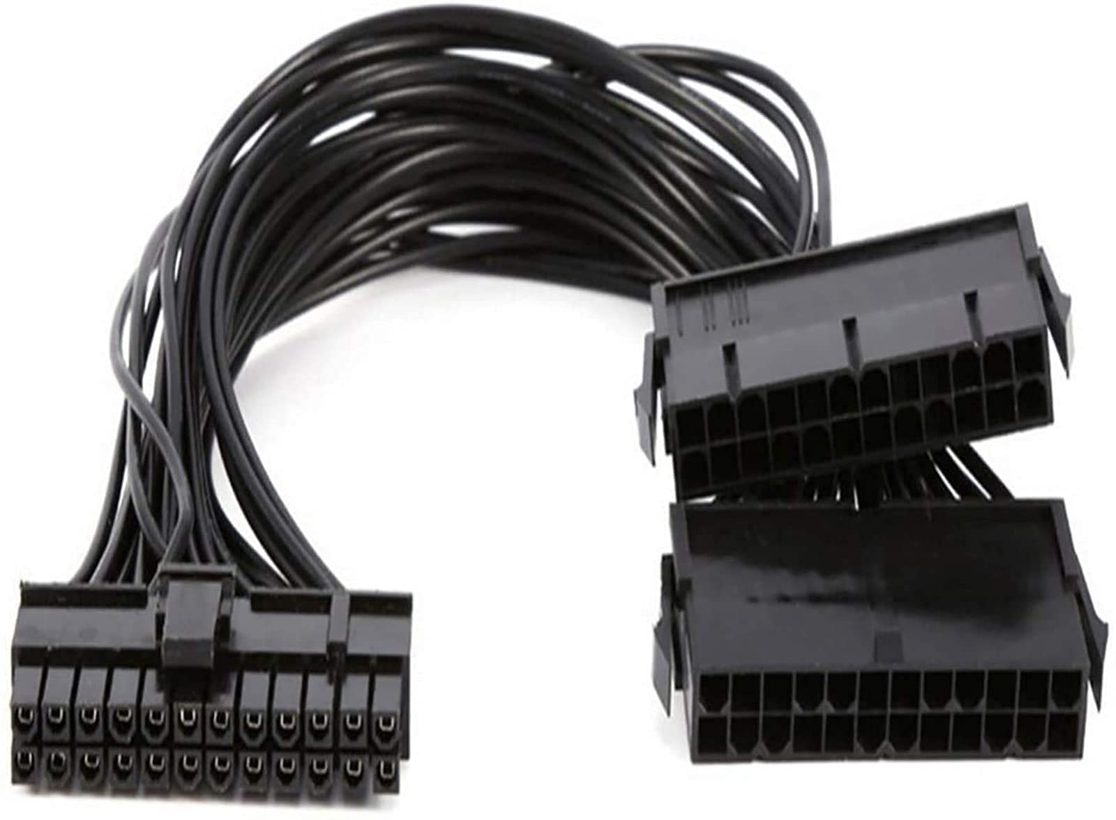 pingping Dual PSU Adapter,Dual PSU Power Supply 24 Pin Extension Cable, for ATX Mainboard Motherboard Adapter Extension Kit - 24 pin to 24(20+4) pin - 11.8 inch 30cm