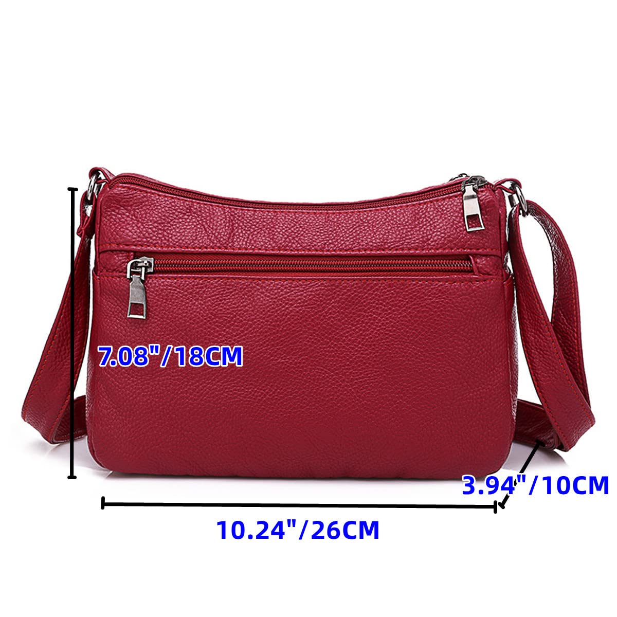 AIRUI Women Crossbody Bag, PU Leather Pocketbooks Multi Pocket Lightweight Shoulder Purse Messenger Bag - Black…