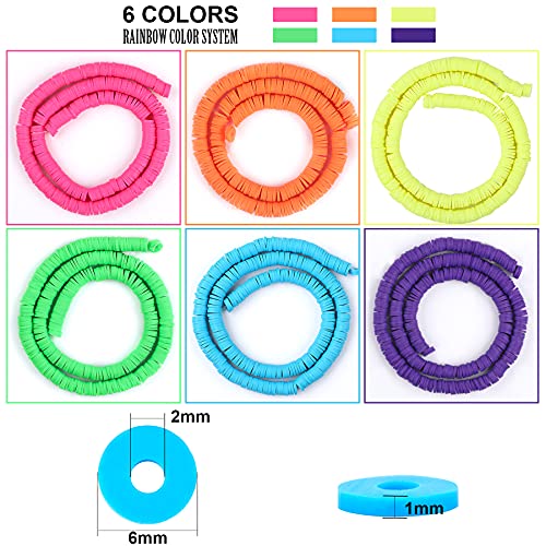 2100 Pcs Pride Clay Beads for Bracelet Making Handmade Heishi Jewelry Making Beads Polymer Flat Beads for Pride Jewelry Bracelet Making,LGBT Bracelet Making