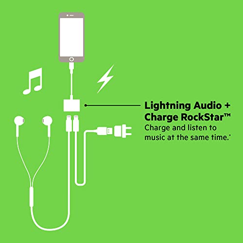 Belkin Rockstar Lightning Audio + Charge - Lightning Cable & iPhone Charger Adapter - Audio Phone Charger - Compatible W/ iPhone 14, iPhone 13, iPhone 12 & All Models W/ Lightning Port