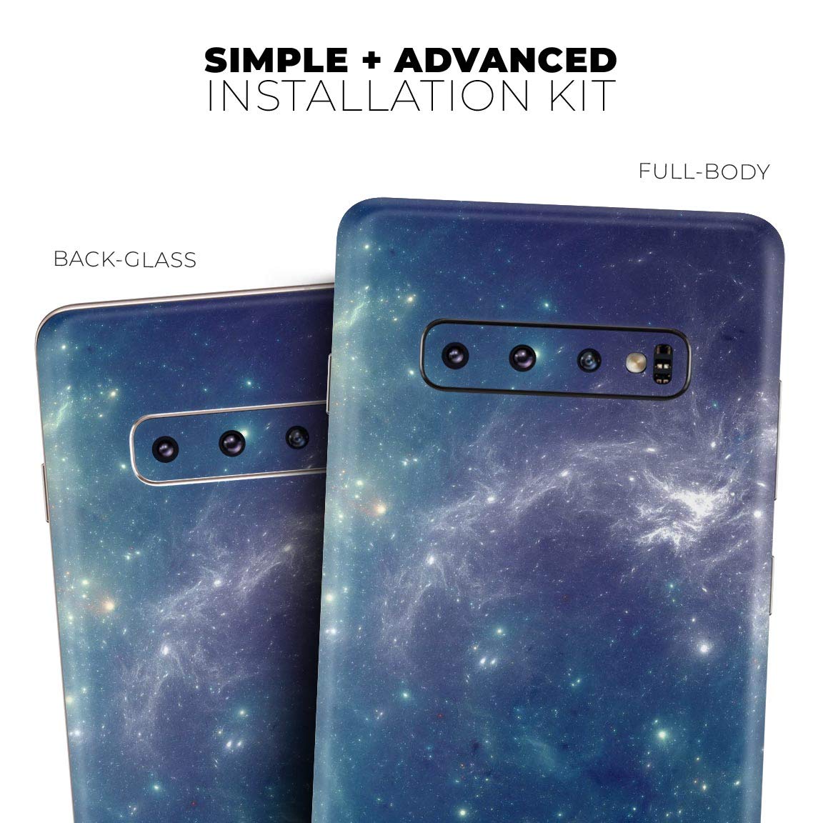 DesignSkinz Subtle Blue and Green Nebula Protective Vinyl Decal Wrap Skin Cover Compatible with The Samsung Galaxy S20 (Screen Trim & Back Glass Skin)