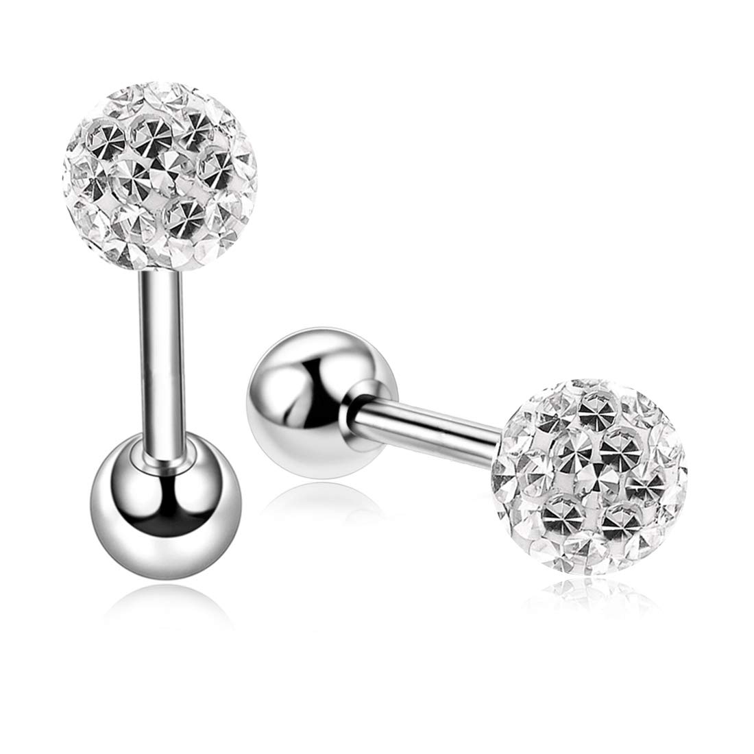 20G Stud Earrings Set for Women Girls Sensitive Ears with Screw on Backs Tragus Cartilage Jewelry ZHIYAOR