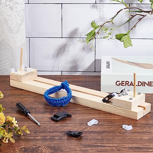 AHANDMAKER Bracelet Jig Bracelet Maker, Adjustable Length Wooden Jig Bracelet Maker, Wristband Maker Wooden Frame, Bracelet Knitting Tool, Bracelets Braiding Weaving Craft Tool
