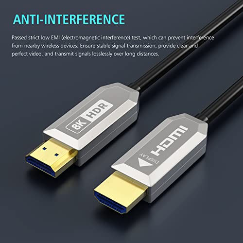 AOZISTech 8K HDMI 2.1 Fiber Optic Cable 40FT 8K@60Hz 4K@120Hz 48Gbps Dynamic HDR eARC Compatible with PS5/4, Xbox Series X, RTX 3080 3090, LG C9