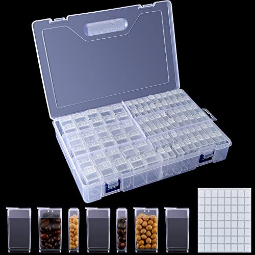 90 Slots Plastic Seed Storage Box Clear Seed Storage Organizer with Label Stickers Planting Seed Container with Lid Garden Seed Organizer with Stickers for Flower Plants Vegetable Seeds (1)