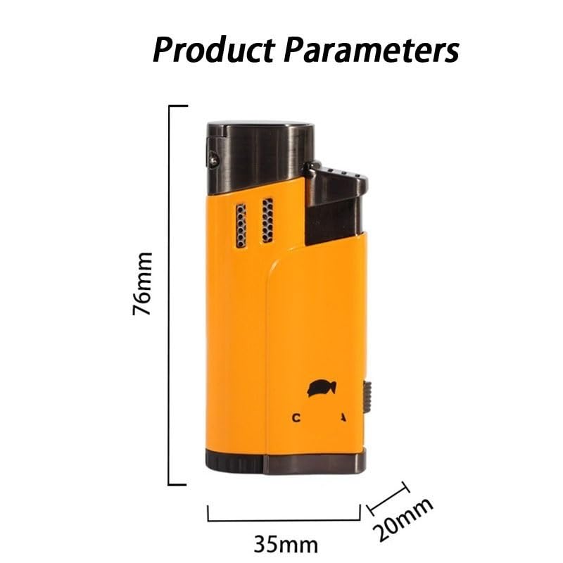 2024 Men's Butane Lighter, Quadruple Windproof Flame, Reusable, Easy to Carry, Suitable As A for Father's Boyfriend, Also Suitable for Daily Use (Color : C3)