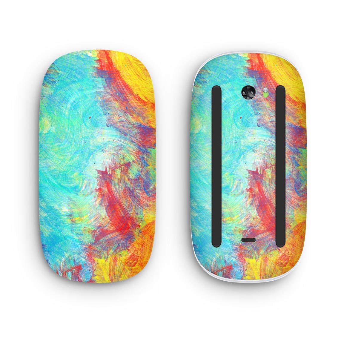 Design Skinz Vibrant Colored Messy Painted Canvas Vinyl Decal Compatible with The Apple Magic Mouse 2 (Wireless, Rechargable) with Multi-Touch Surface