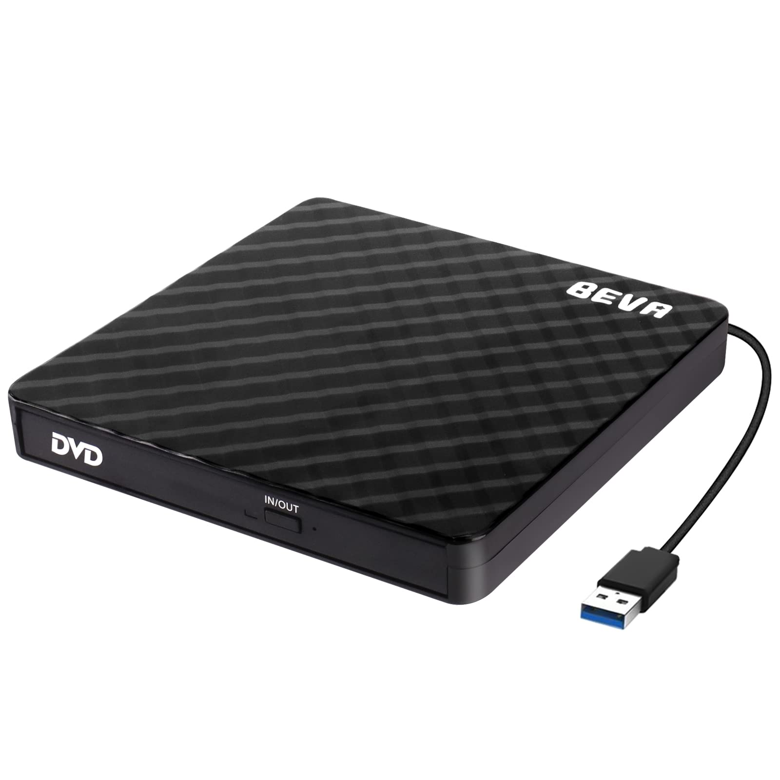 BEVA External CD Drive, USB 3.0 Portable CD DVD Reader DVD Drive External CD DVD Player Burner RW Writer, Copier for Laptop, Desktop, Mac, Support Windows 7/8/ 10/ XP/Mac OS