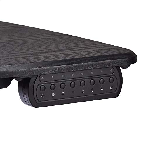 Amazon Basics Rectangular 5-Level Adjustable/Portable Electronic Standing Computer Desk Converter, Wood Surface, 18 Inch, Black