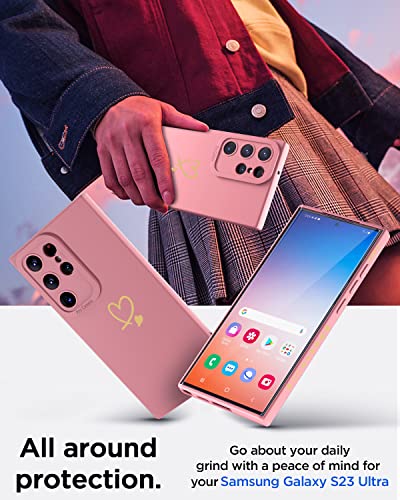 AICase for Samsung Galaxy S23 Ultra Heart Case for Women with Full Camera Lens Protection,Silicone Girly Cute Side Soft Slim Shockproof Protective Cover for Samsung Galaxy S23 Ultra 6.8" 2023_5