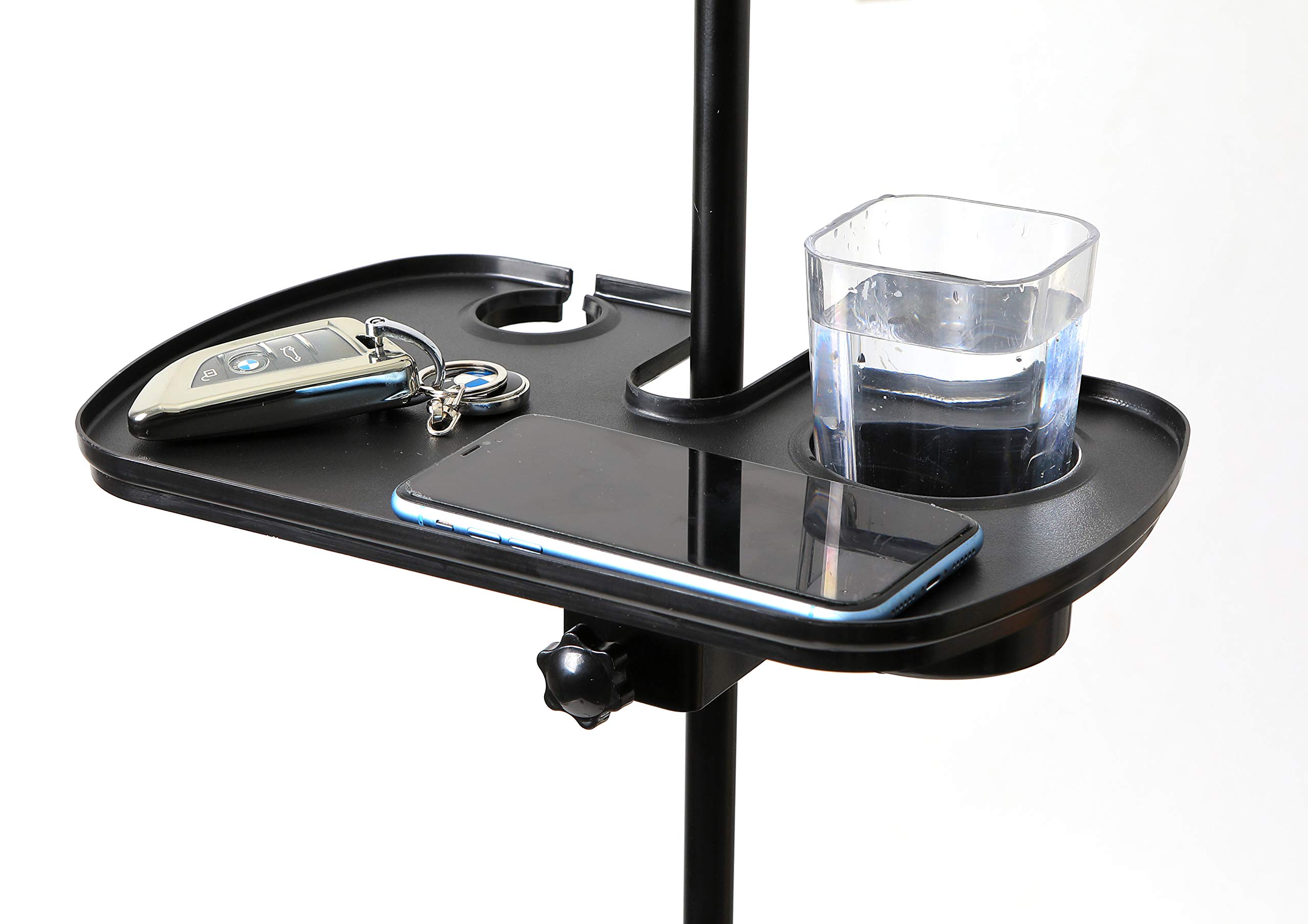 Auhafaly Plastic Microphone Stand Tray Stage Concert Performance Vocal Guitar Accessory with Drink Holder and Microphone Holder (Deluxe)