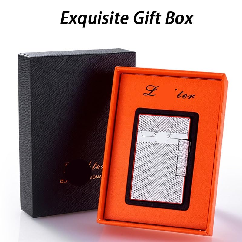 2024 New Gas Lighter, Double Flame, Side Slide Ignition, Adjustable Flame Size, Suitable for Boyfriend, Girlfriend, Father, Daily use (Color : C3)