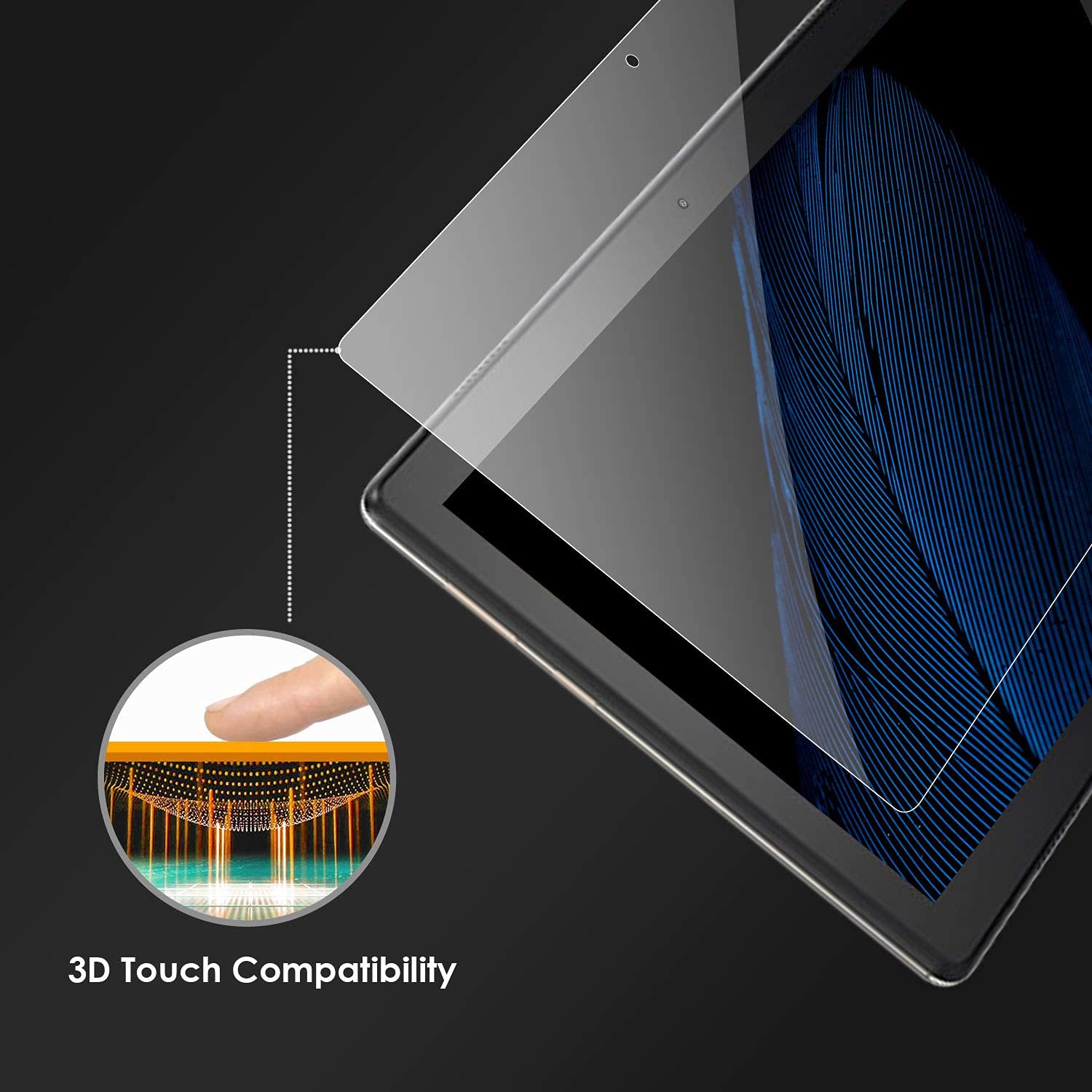 DETUOSI 【2 Pack】 Screen Protector Compatible with Lenovo Smart Tab M10 10.1" 2018 (Model:TB-X605F) Tablet, [NOT for M10 2019 (TB-X505F)], Easy to Install/Case-Friendly/Anti Fingerprint Tempered Glass