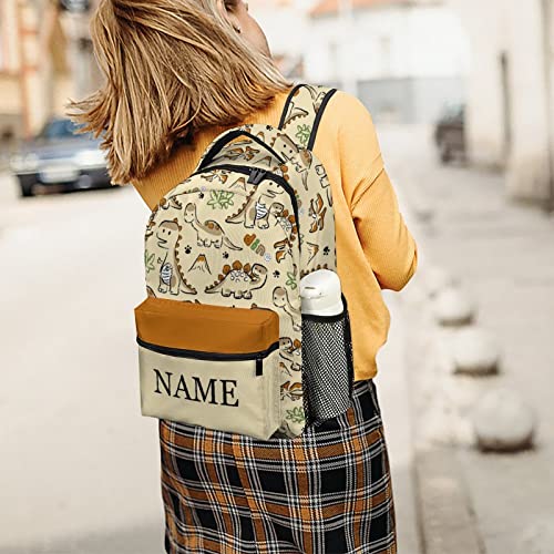 Aicihert Custom Cute Dinosaur Paw Backpack Personalized Name Text Backpack Daypacks Customized BookBags School Bag for Student Boys Girls