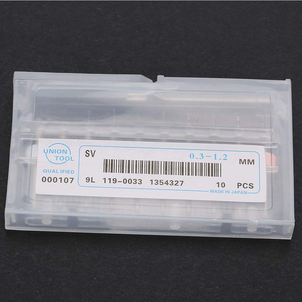 KIKYO Drill Bits, 10pcs 0.3-1.2mm Tungsten Steel Durable Drill Bit for PCB Circuit Board