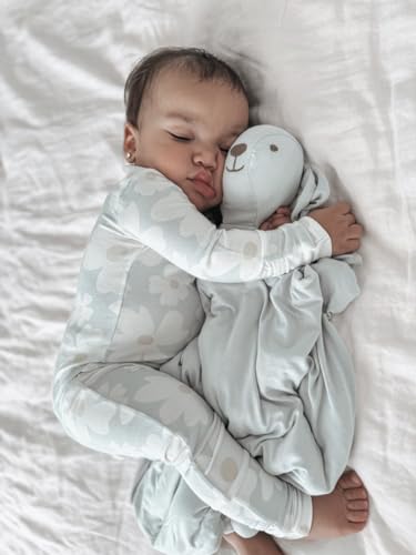 GUNAMUNA Unisex Baby, Toddler Ultra-Soft Convertible Pajama, Footie Romper Sleeper w/Diaper Zipper, Heather Grey, 9-12 Months