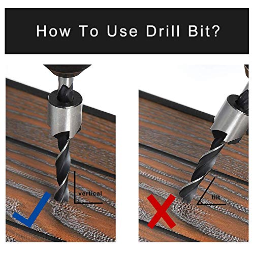 Countersink Drill Bit Set, 4Pcs Woodworking Chamfer High Speed Steel Countersink Drill Bits 3 4 5 6 mm with L-Shape Hex Wrench