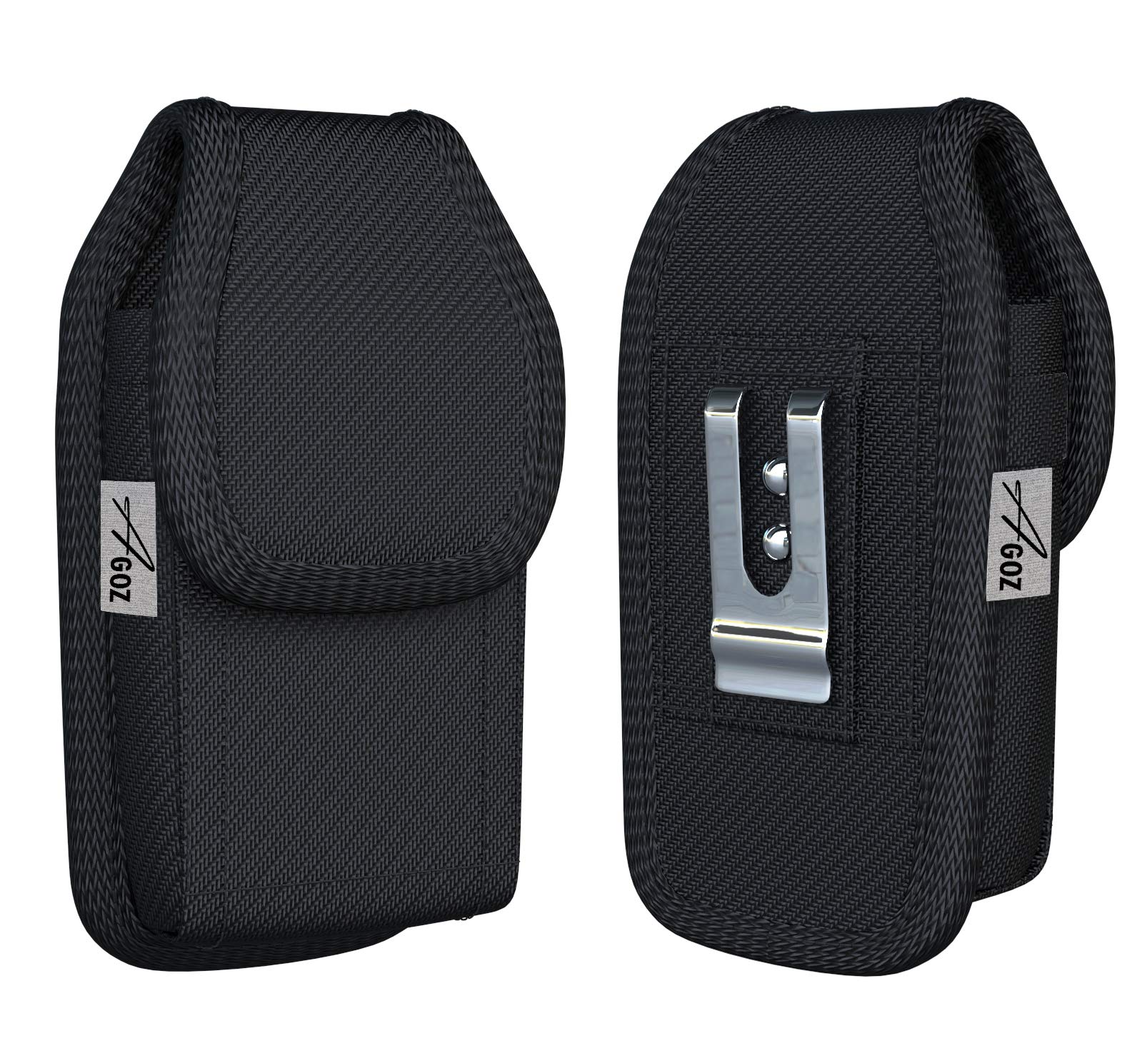 AGOZ Large Scanner Holster, Rugged Vertical Case Pouch for Zebra TC75x, TC75, TC70x, TC70, TC72, TC77, M60, MC65, MC67 Mobile Computer Handheld Barcode Scanner Holder with Metal Belt Clip, Belt Loops