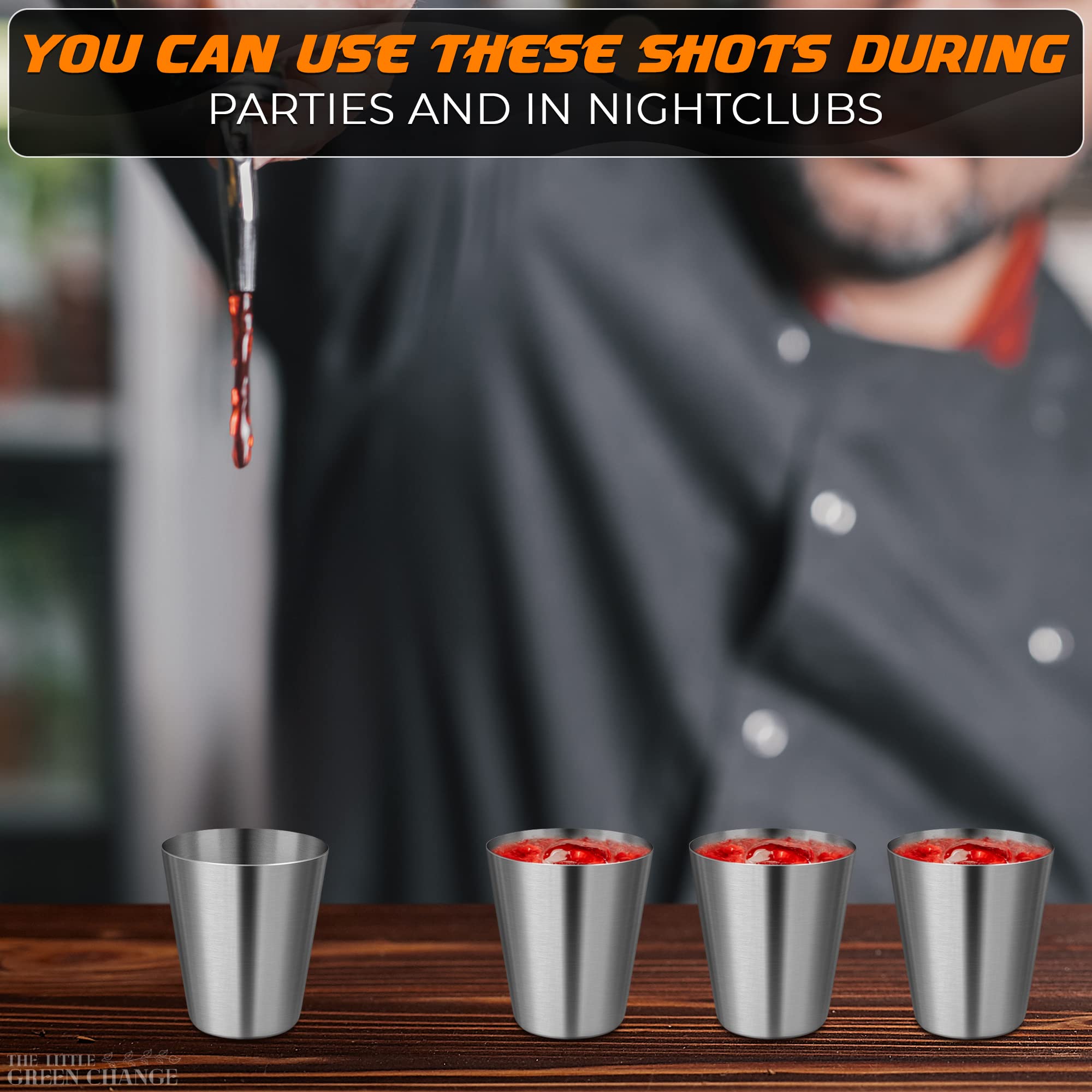 30 ml Stainless Steel Shot Glasses Drinking Vessel - 15 Pcs Outdoor Camping Travel Coffee Tea Cup, Silver Cup - Unbreakable Metal Shooters for Whiskey Tequila Liquor Great Barware Gift