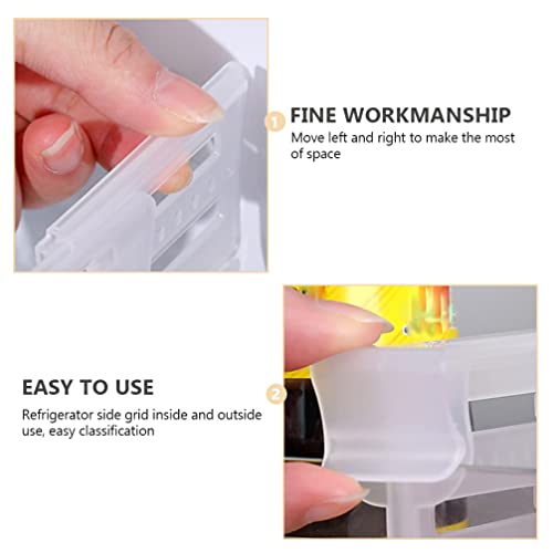 Angoily Fridge Divider 12pcs Refrigerator Door Shelf Bin Clip Retractable Fridge Separators Food Organizer Fridge Accessories for Fridge Storage Bin Box Fridge Drawer Divider