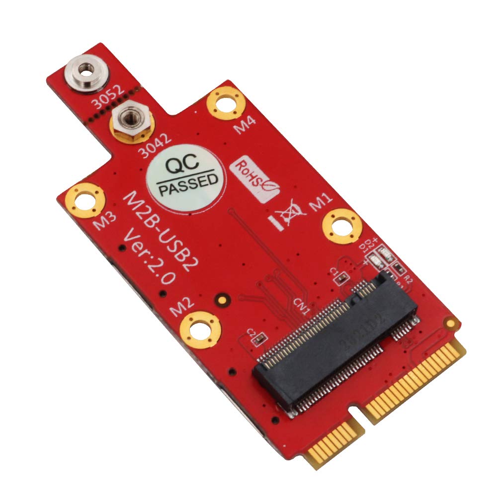 HLT M.2 (NGFF) Key B to Mini PCI-E Adapter with Dual Nano SIM Card Slot