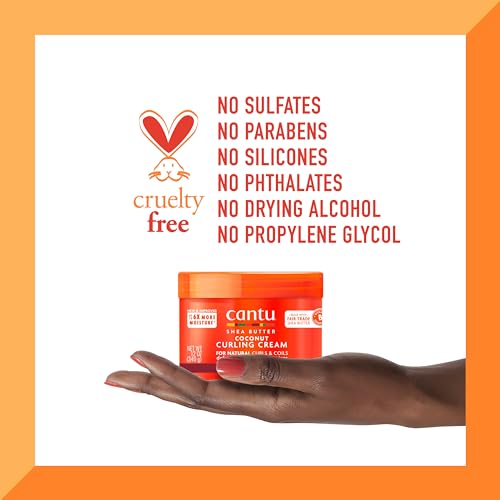 Cantu Coconut Curling Cream with Shea Butter for Natural Hair, 12 oz, Packaging may vary
