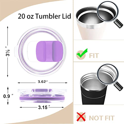 2pcs 30 oz Magnetic Tumbler Lid - Compatible with YETI Rambler, Ozark Trail, Old Style Rtic and More - Magnetic Slider Switch Spill Proof Tumbler Cover (2pcs purple /20 oz)