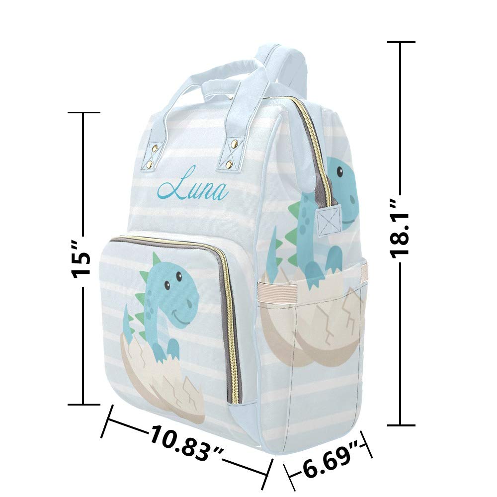 Personalized Cute Dinosaur Diaper Bag Backpack Name Custom Mommy Baby Bags Casual Travel Daypack for Mom Gifts