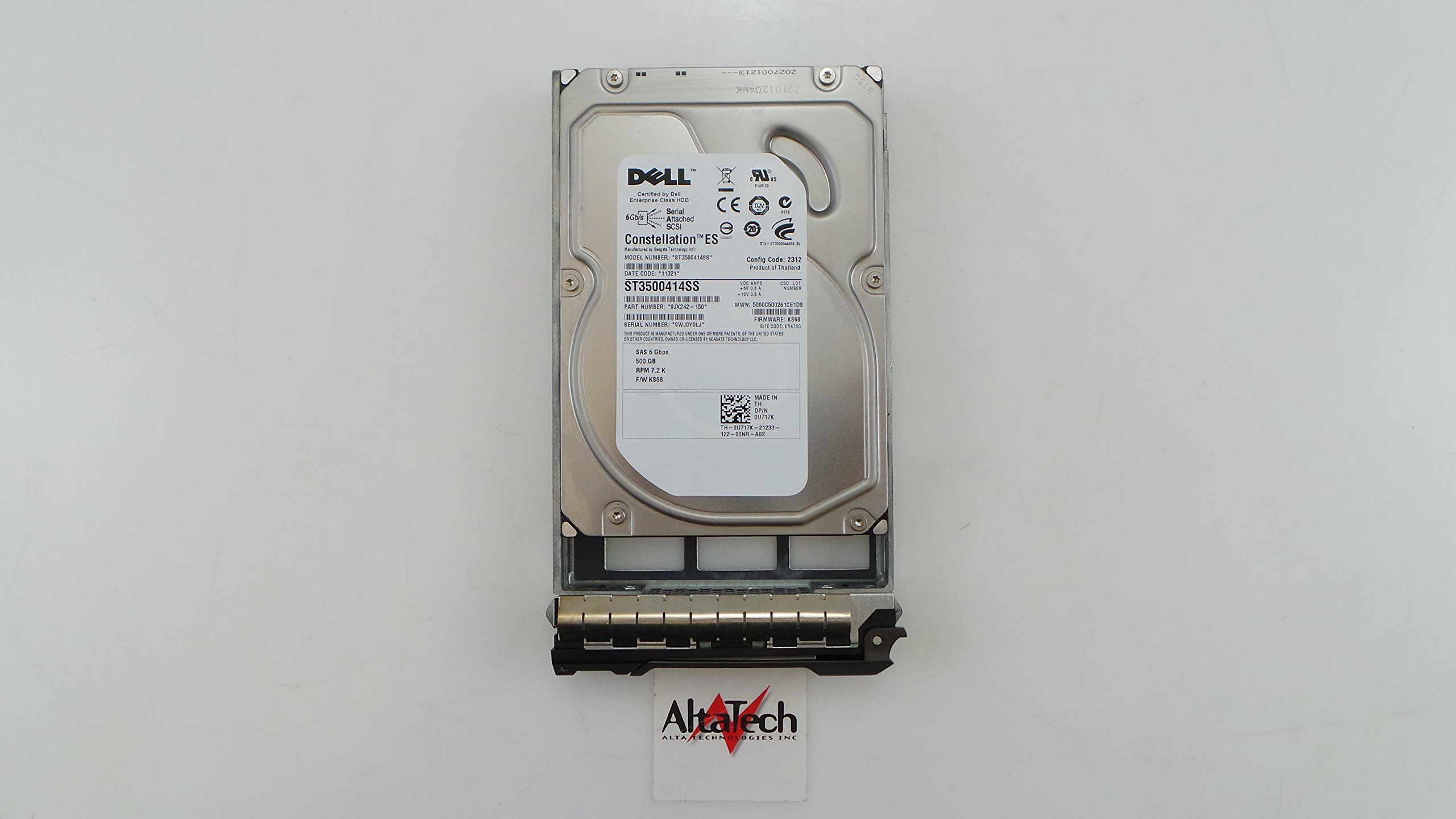 DELL 500GB 7.2K SAS 3.5 INCH HDD U717K (Renewed)