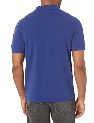 Amazon Essentials Men's Slim-Fit Cotton Pique Polo Shirt, Navy, Medium